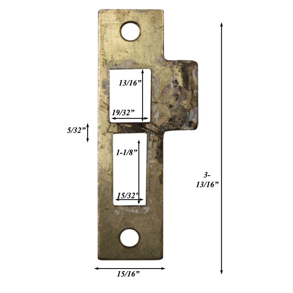 Antique Strike Plates for Mortise Locks, 5/32” Spacing