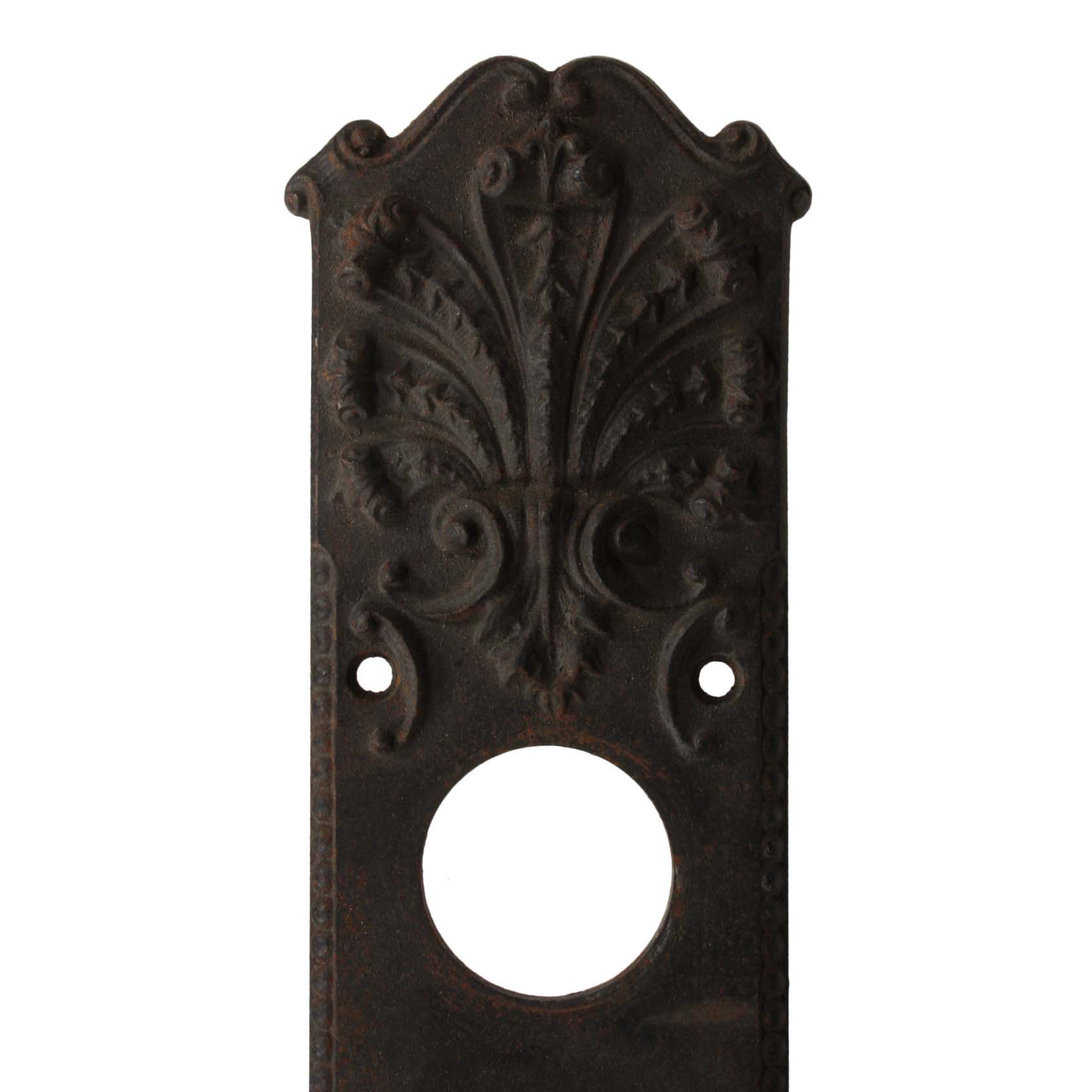 Neoclassical Cast Iron Entry Backplates, Antique Hardware