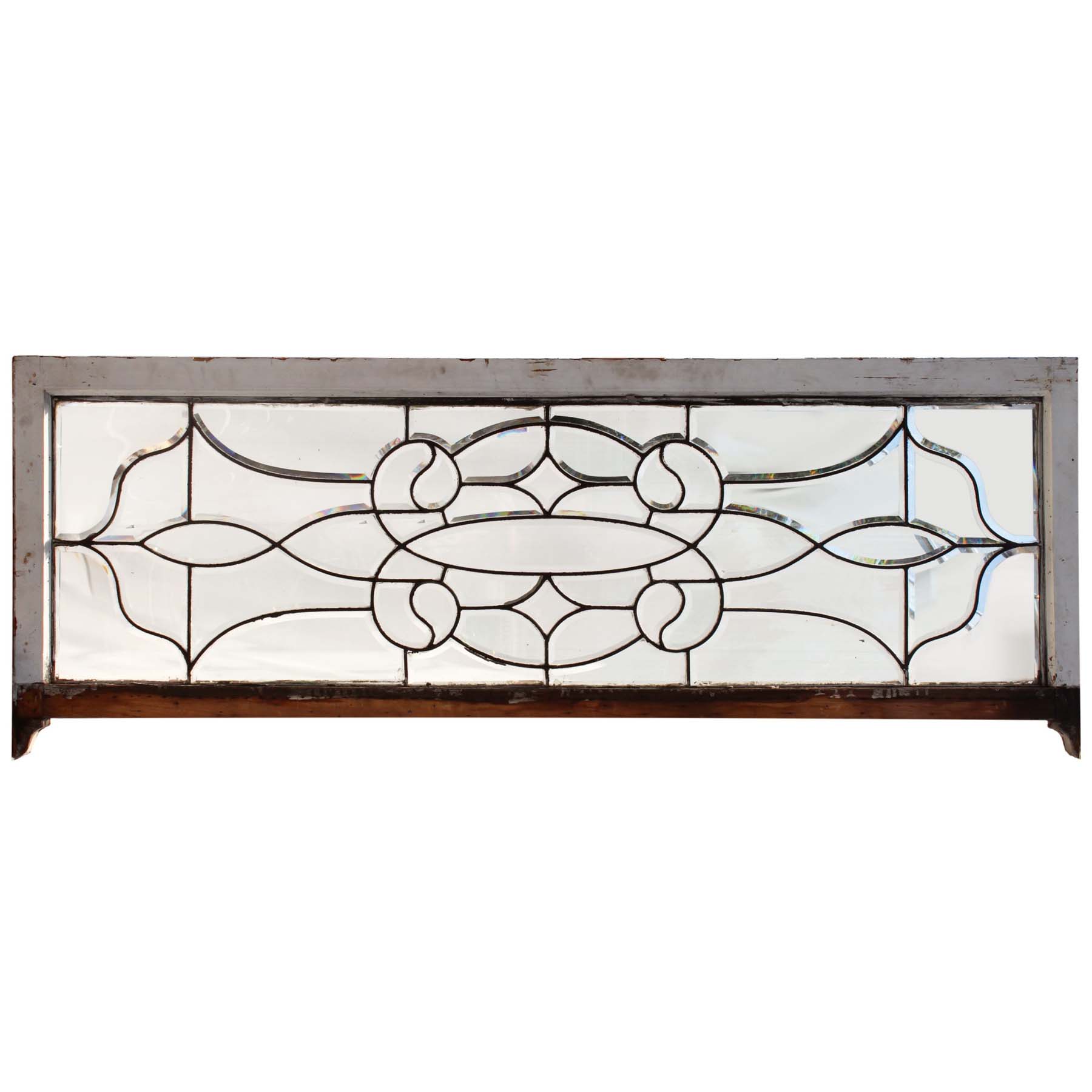 Antique American Leaded & Beveled Glass Transom