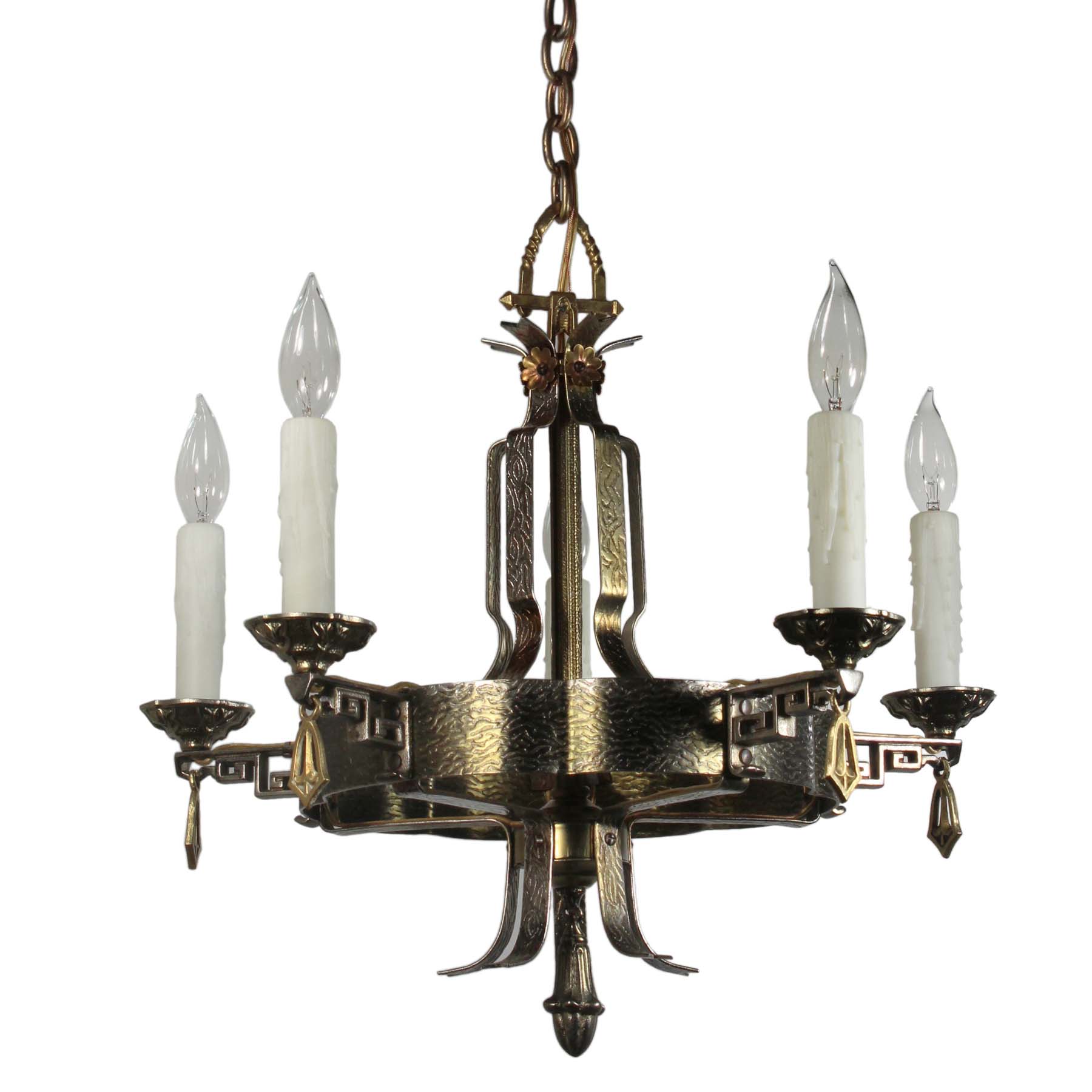 Antique Tudor Five-Light Chandelier, C.1920