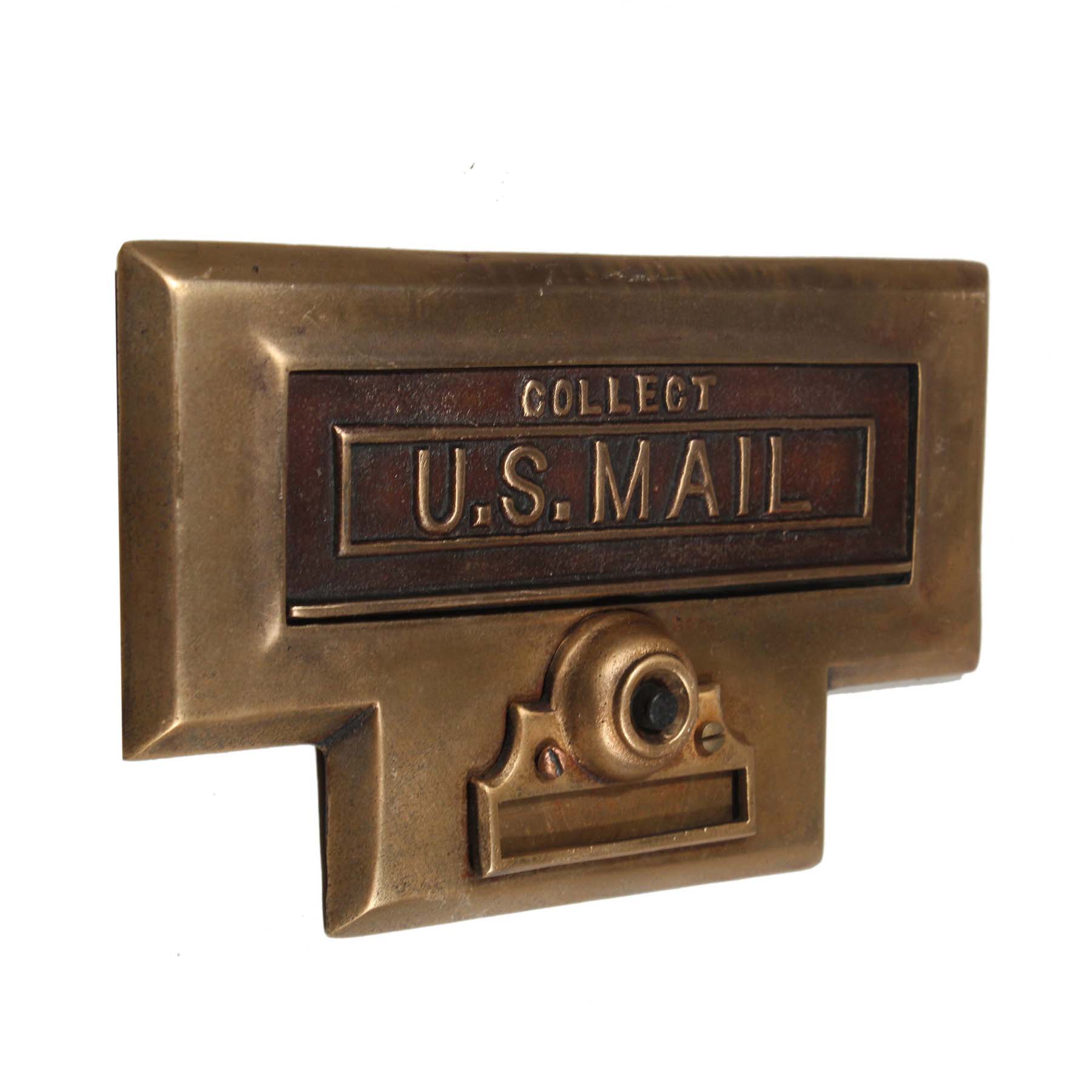 Antique U.S. Mail Letter Slot, Cast Bronze