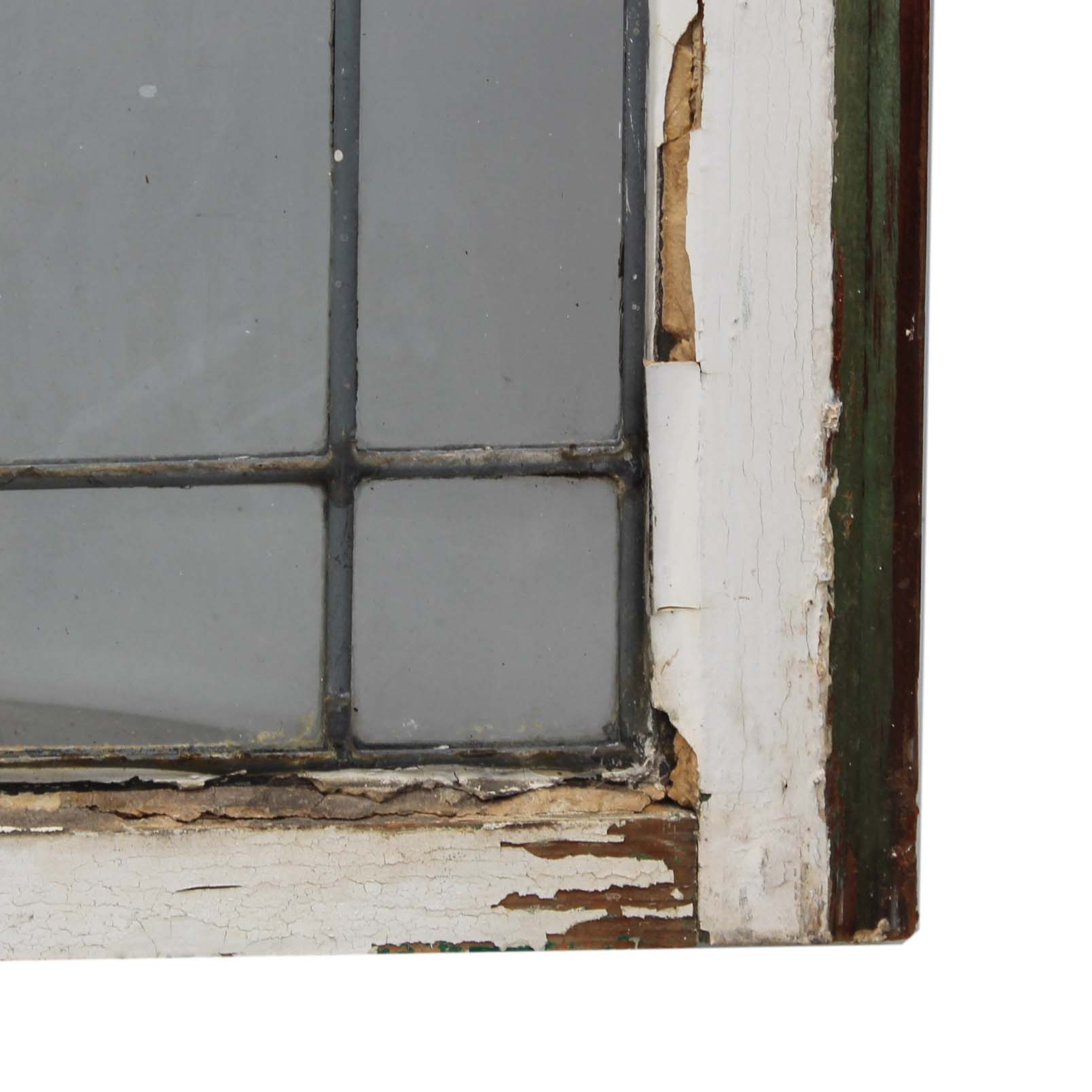 Salvaged Antique American Leaded Glass Windows, Stylized Flower