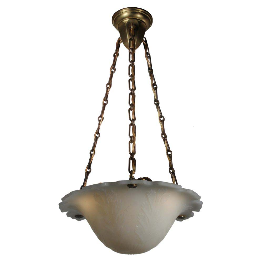 Antique Inverted Dome Chandelier, c. 1915