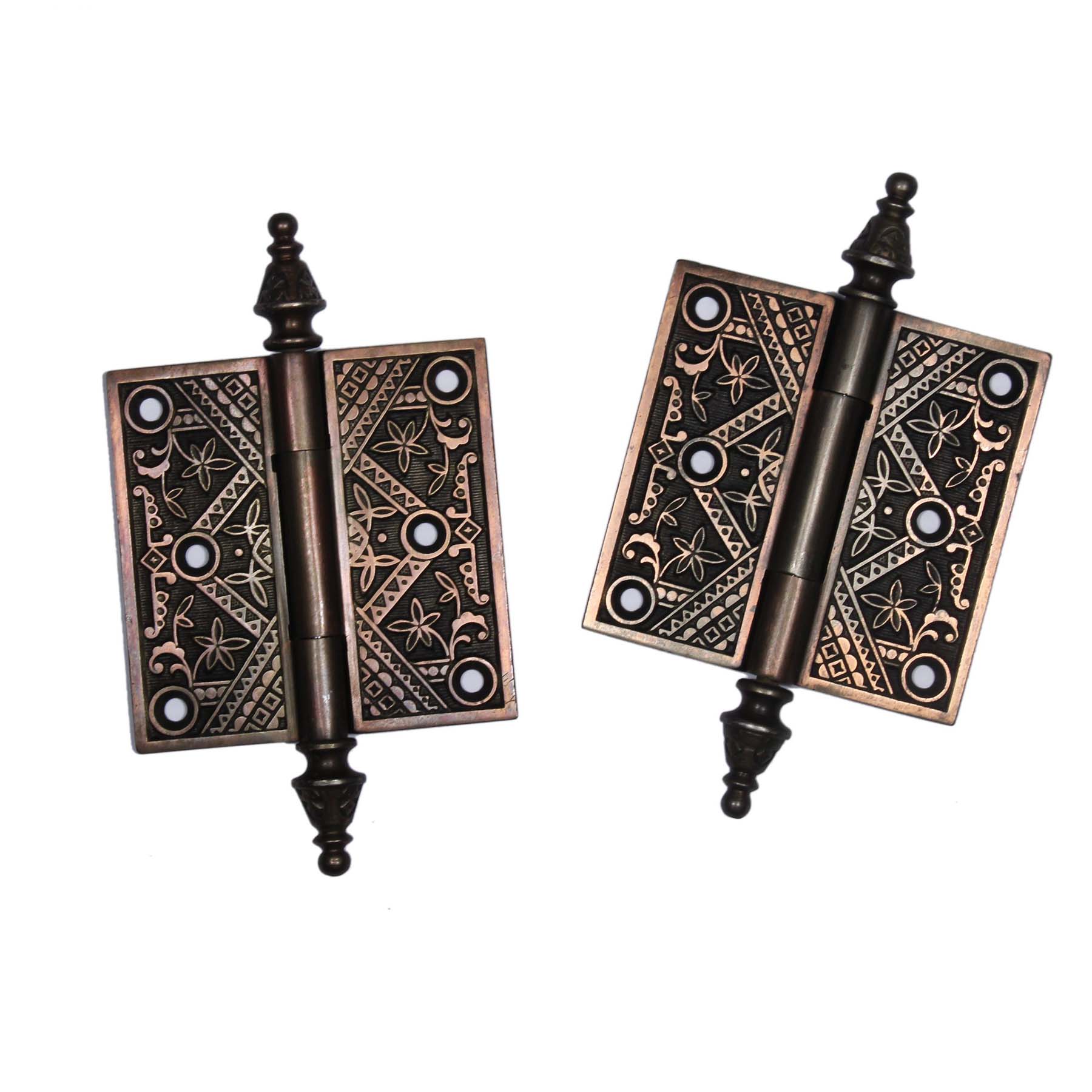 Pair of Antique Cast Iron 4” Hinges, 19th Century