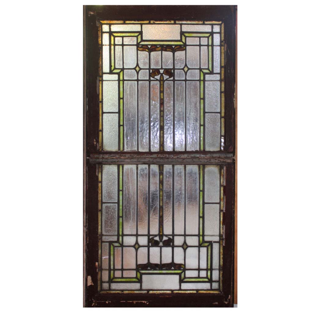 SOLD Antique American Leaded Glass Window Sash Set - Architectural ...