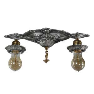 Matching Antique Two-Tone Flush Mount Fixtures - Antique Lighting ...