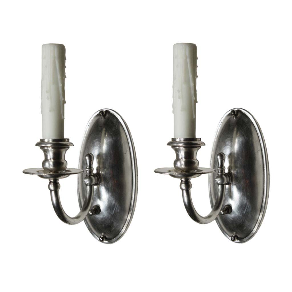 SOLD Pair of Antique Silver Plate Sconces, Early 1900’s - Archived ...