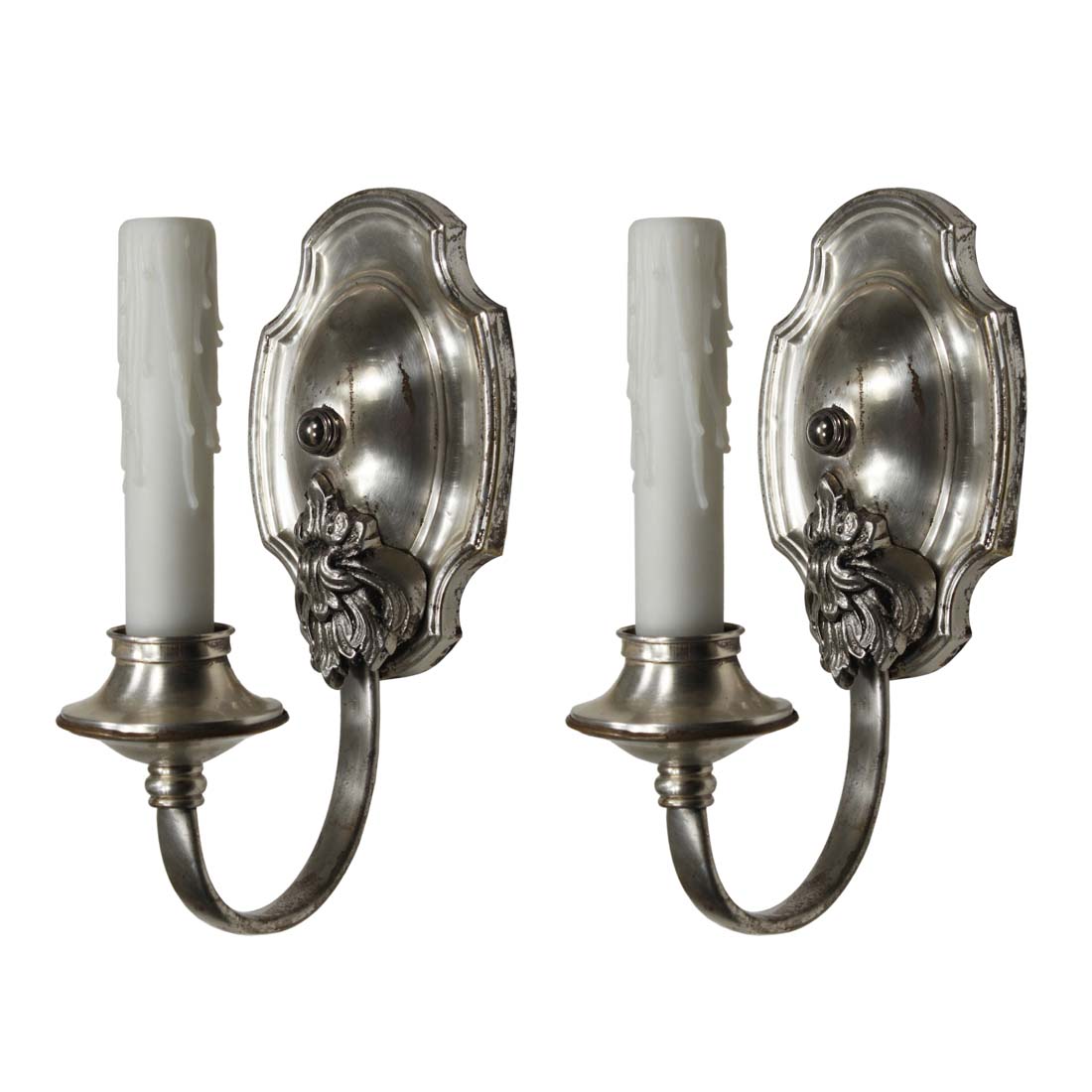 SOLD Antique Pair of Silver Plate Sconces, c. 1920 - Archived Items ...