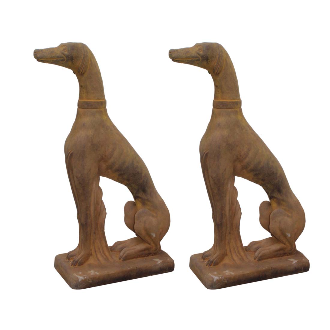 SOLD Pair of Cast Stone Dogs, Whippet - Archived Items, Garden ...