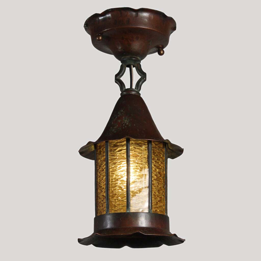 Tudor Lantern Flush Mount Lantern, Antique Lighting