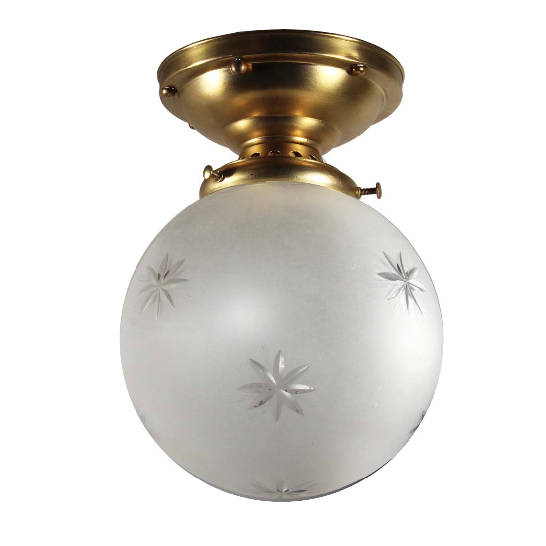 Beautiful Antique Neoclassical Flush-Mount Light Fixture with Hand-Cut ...