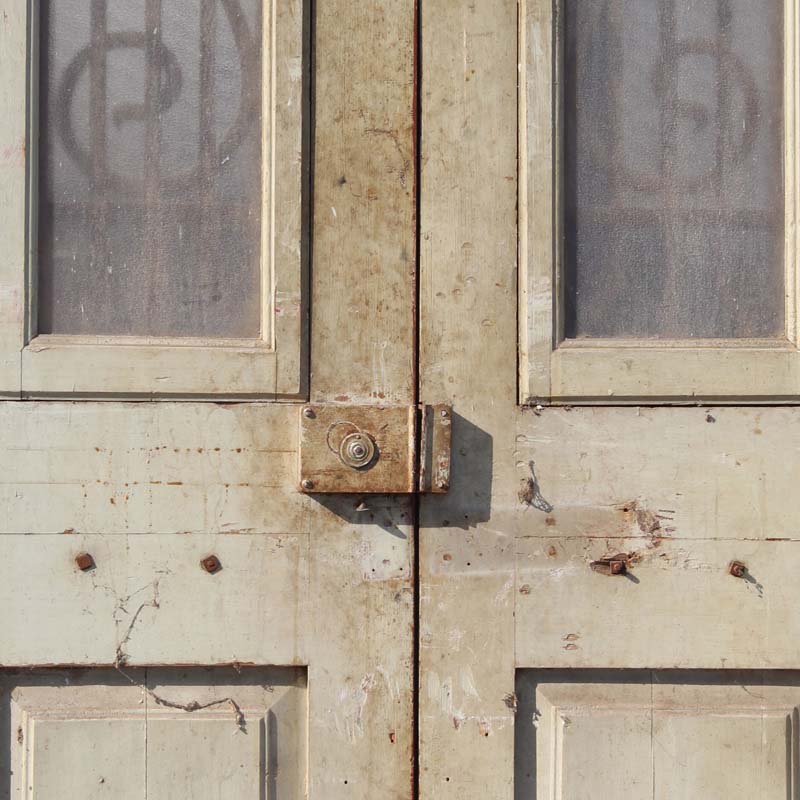 SOLD Pair of Antique 43” French Colonial Doors with Iron Inserts ...