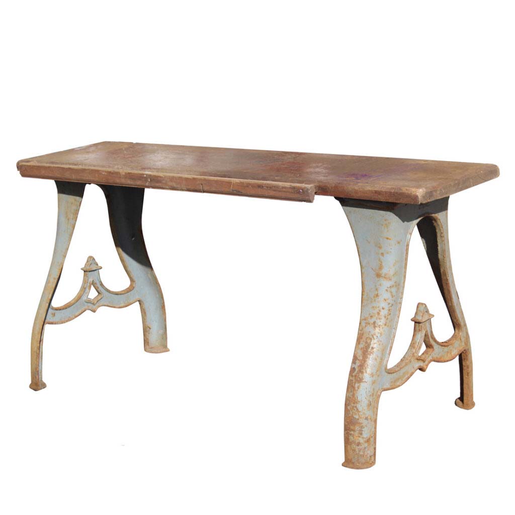 Large Salvaged Work Table, Wiese Laboratory Furniture Co.