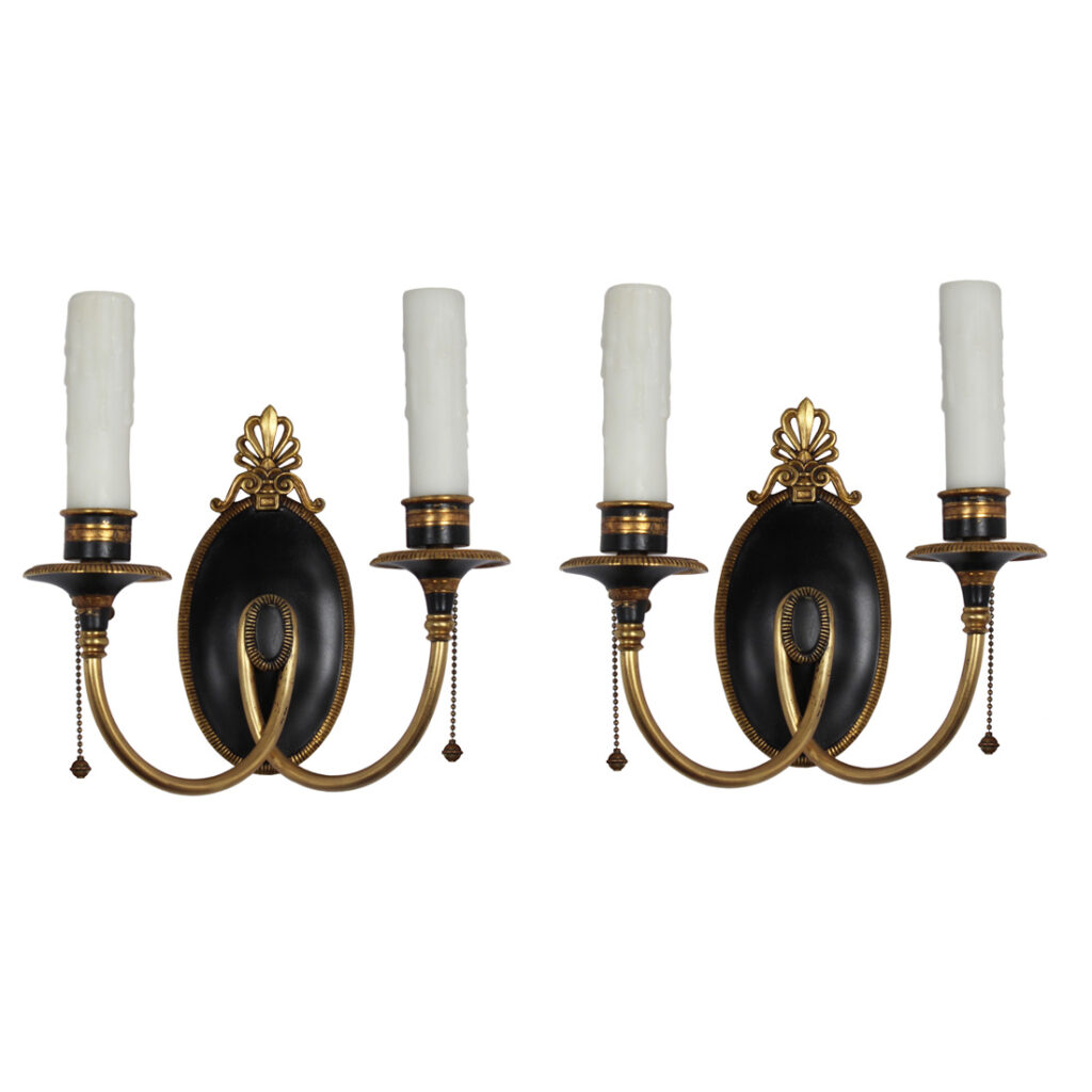 Antique Two-Tone E.F. Caldwell Double-Arm Sconce