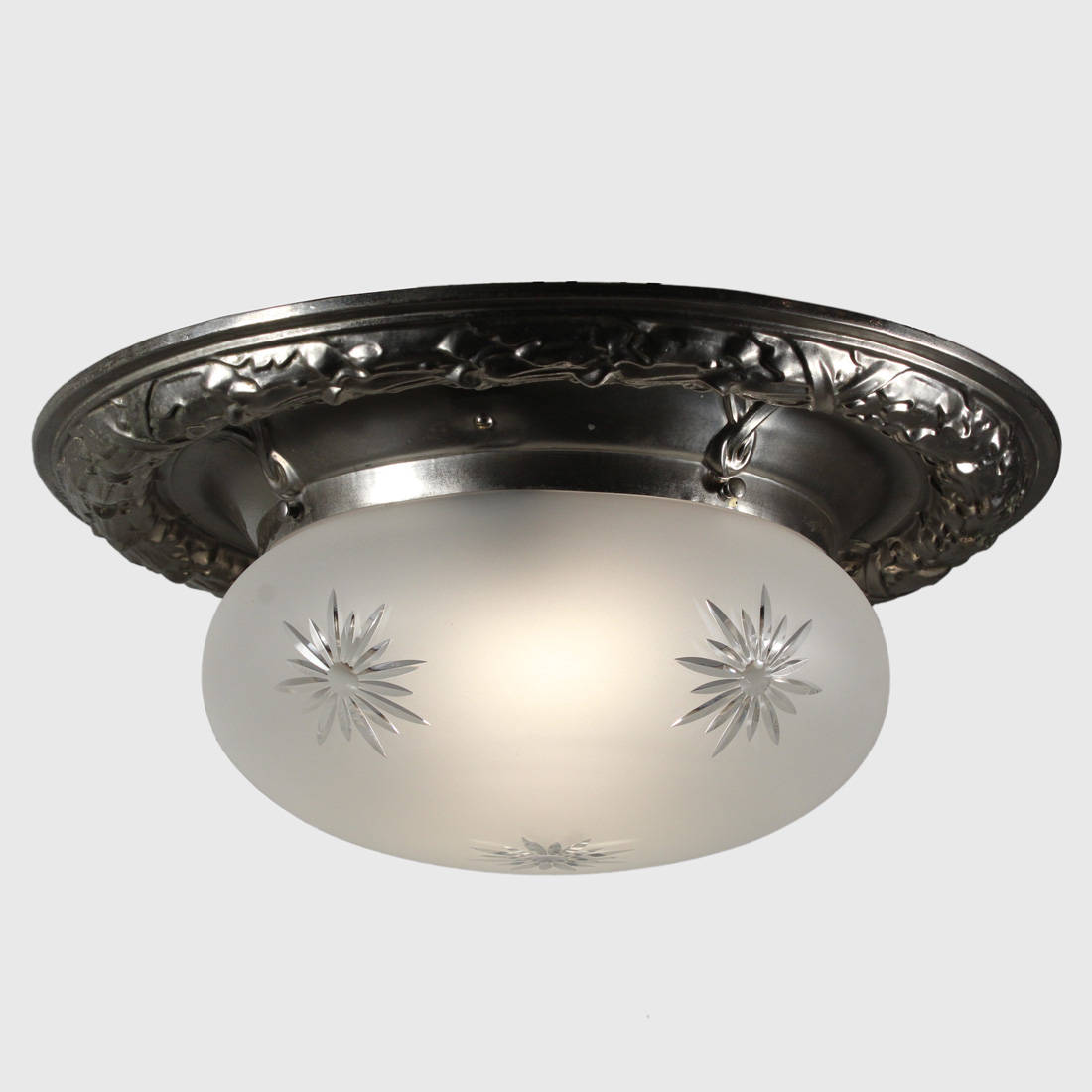 SOLD Antique Inverted Dome Flush Mount Chandelier - Antique Lighting ...