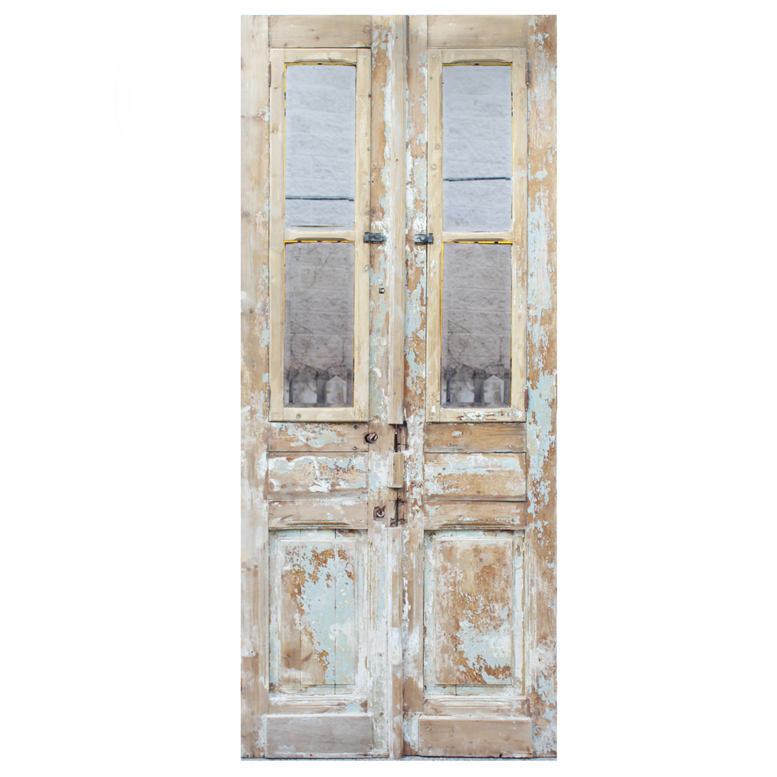 SOLD Pair of Salvaged 39” French Colonial Doors with Iron Inserts ...