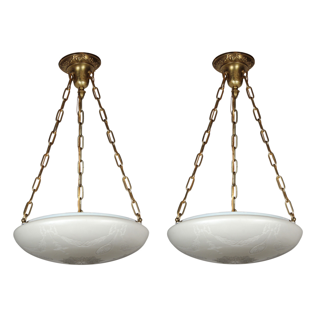 Neoclassical Inverted Dome Chandeliers, Antique Chandelier