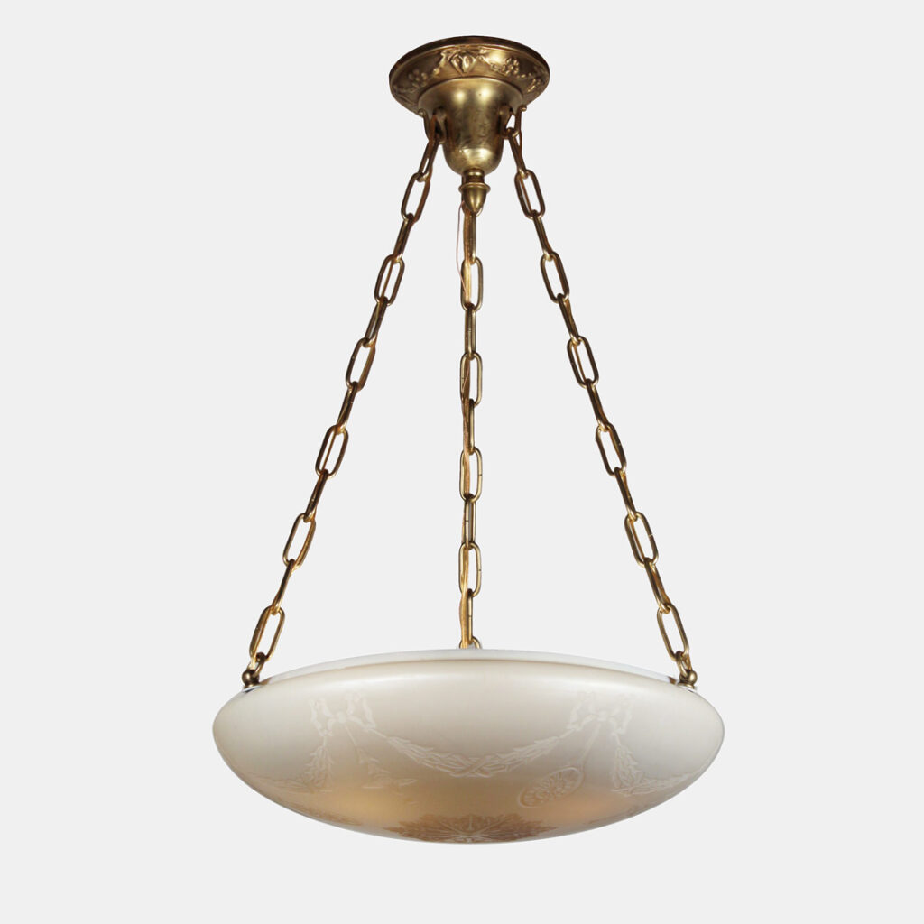 Neoclassical Inverted Dome Chandeliers, Antique Chandelier