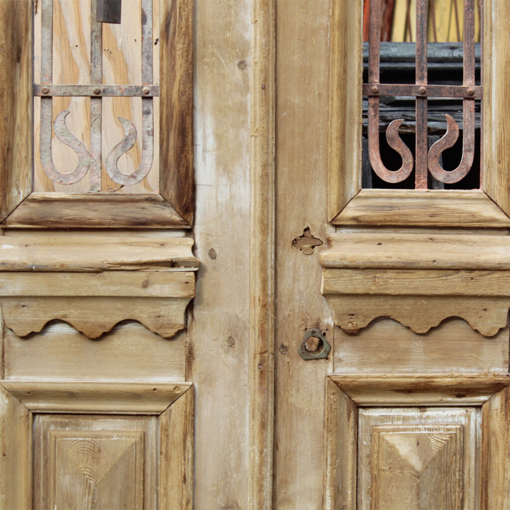 SOLD Antique Pair of 34” French Colonial Doors with Iron Inserts ...