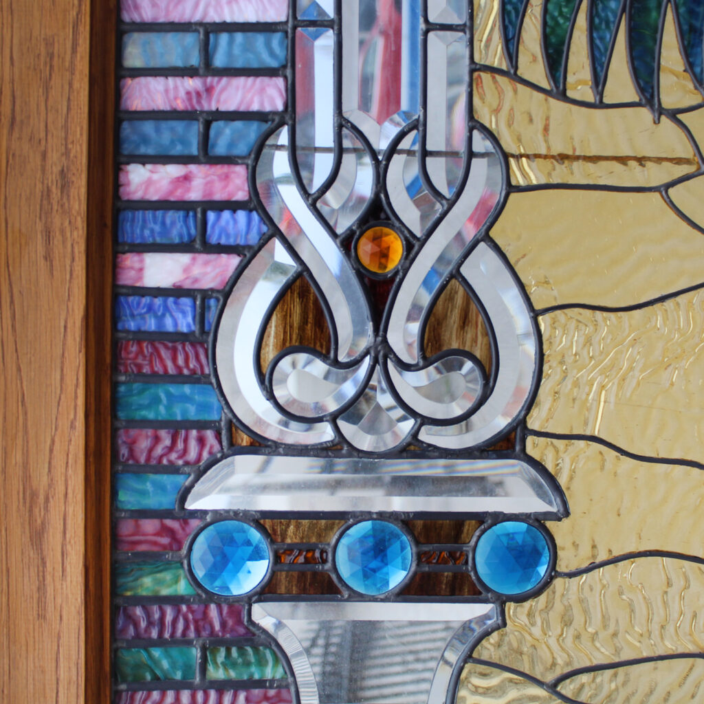 Large Antique American Stained Glass Sash Set, Late 19th Century