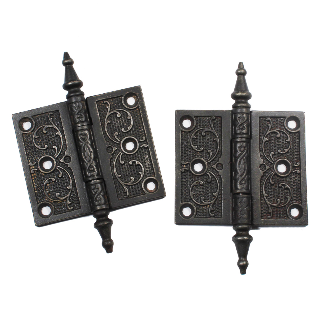 SOLD Pair of Antique Decorative Cast Iron 3.5” Hinges, Late 19th ...