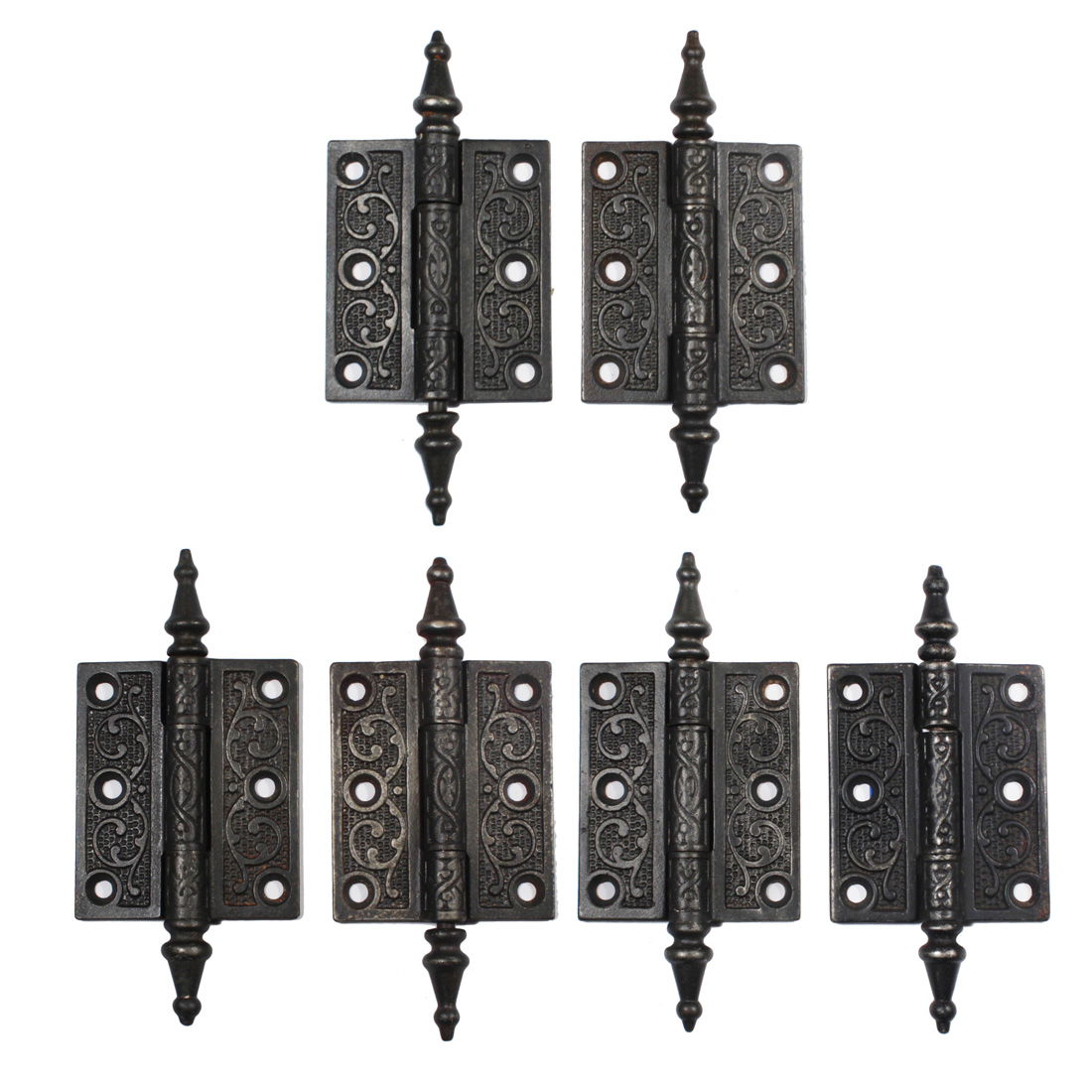 SOLD Matching Pairs of Antique Decorative Cast Iron 3” Hinges, Late ...