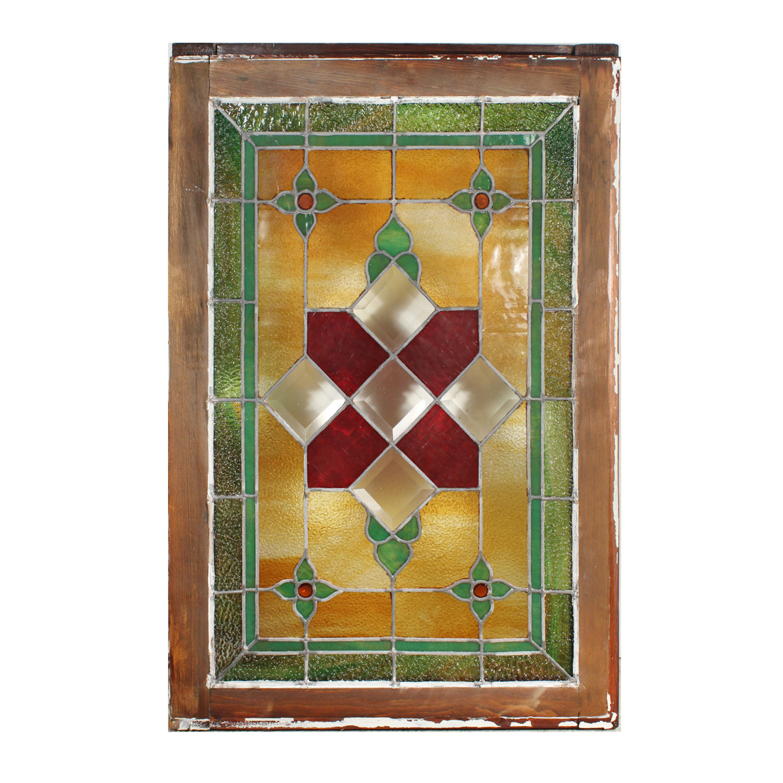Antique American Stained Glass Window, Early 1900s