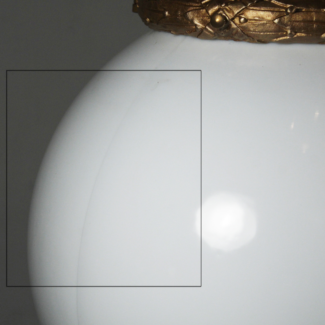 Antique Glass Ball Pendant Light with Original Switch