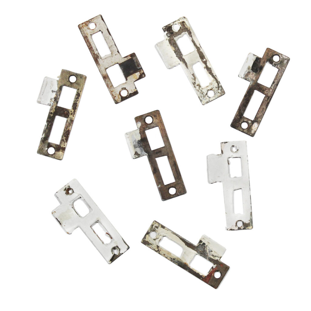 Antique Salvaged Strike Plates for Mortise Locks, 7/32” Spacing