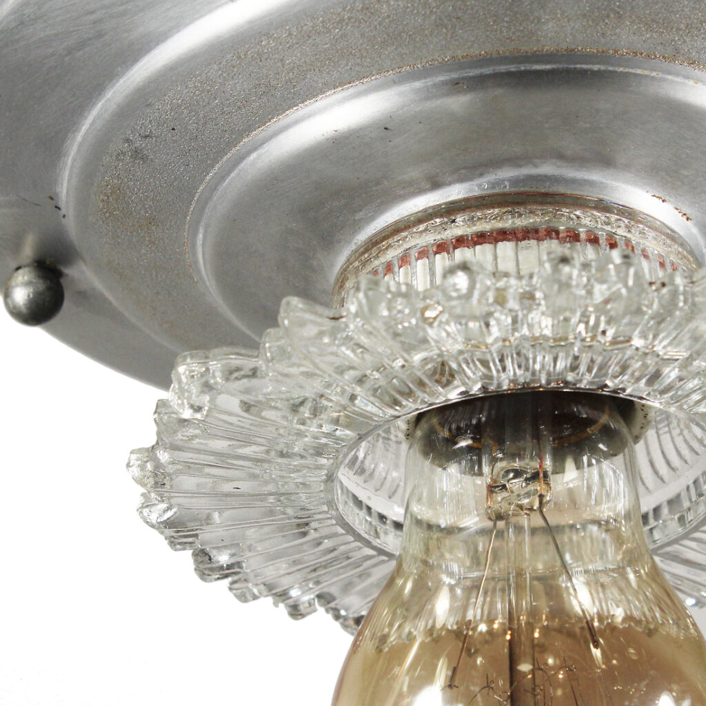 Charming Cast Iron Tudor Flush Mount with Exposed Bulb