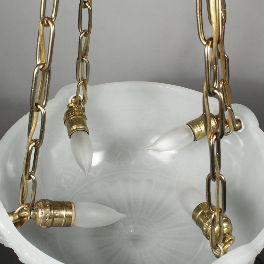 Antique Brass Figural Inverted Dome Chandelier, North Wind Man ...