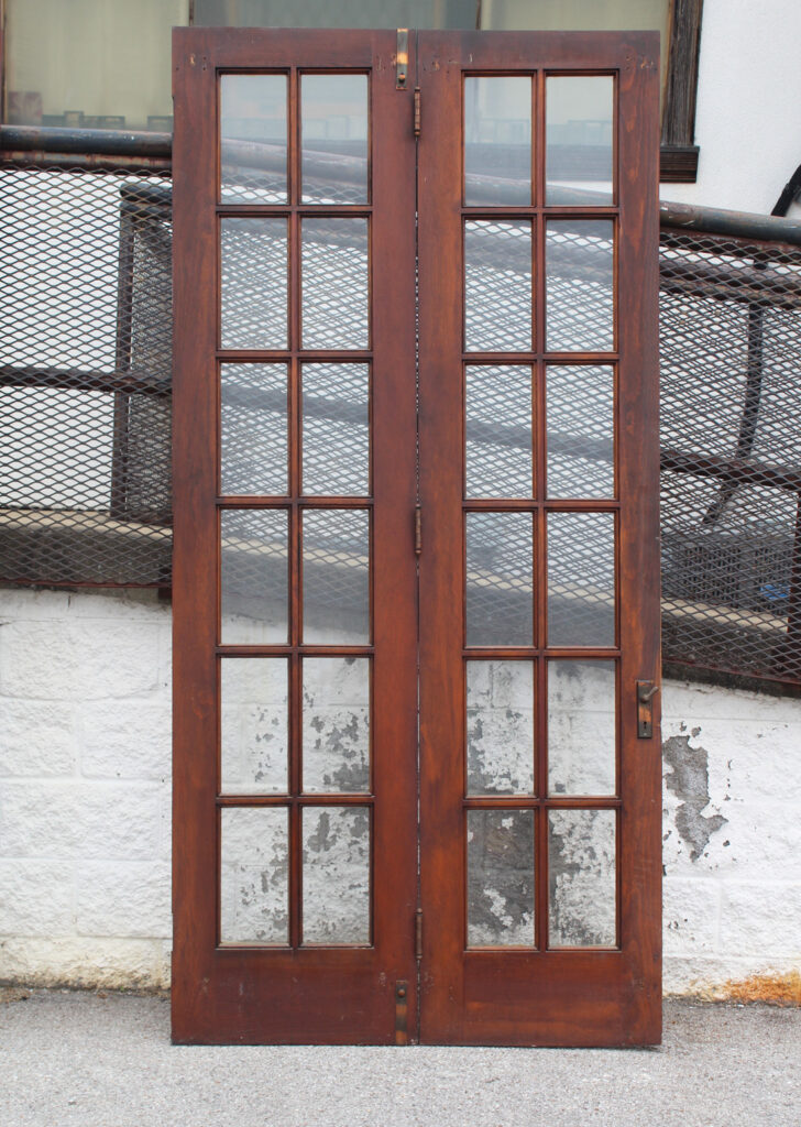 Salvaged Pair of Antique 45" Divided Light French Doors, Early 1900's ...