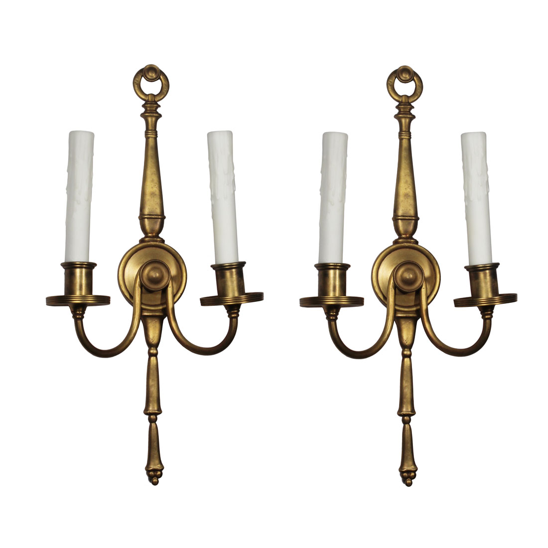 SOLD Antique Cast Brass Colonial Revival Sconce Pair, Early 1900's ...