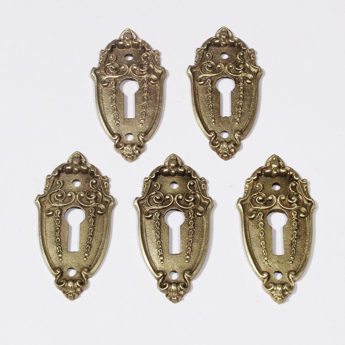 Antique Decorative Cast Brass Keyhole Escutcheons