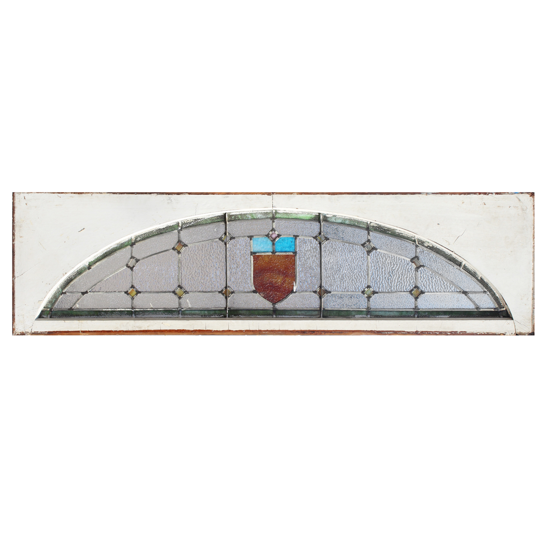 Antique Arched American Stained Glass Window Transom, Early 1900's