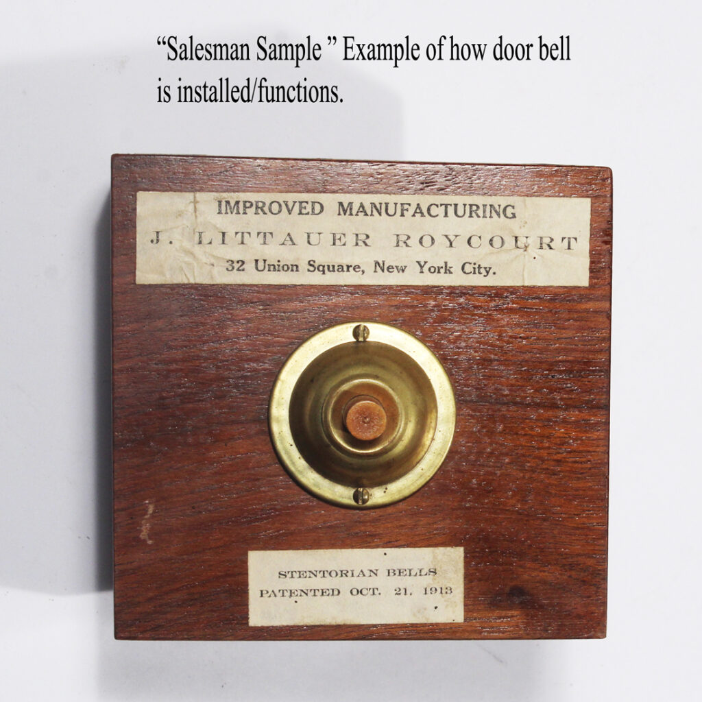 Antique Stentorian Automatic Push Doorbells, J. Littauer Roycourt